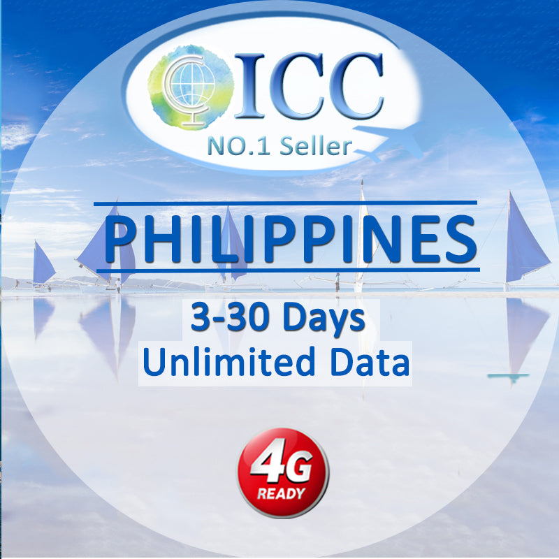 ICC SIM Card - Philippines 3-30 Days Unlimited Data (Daily plan can to — International Card Center