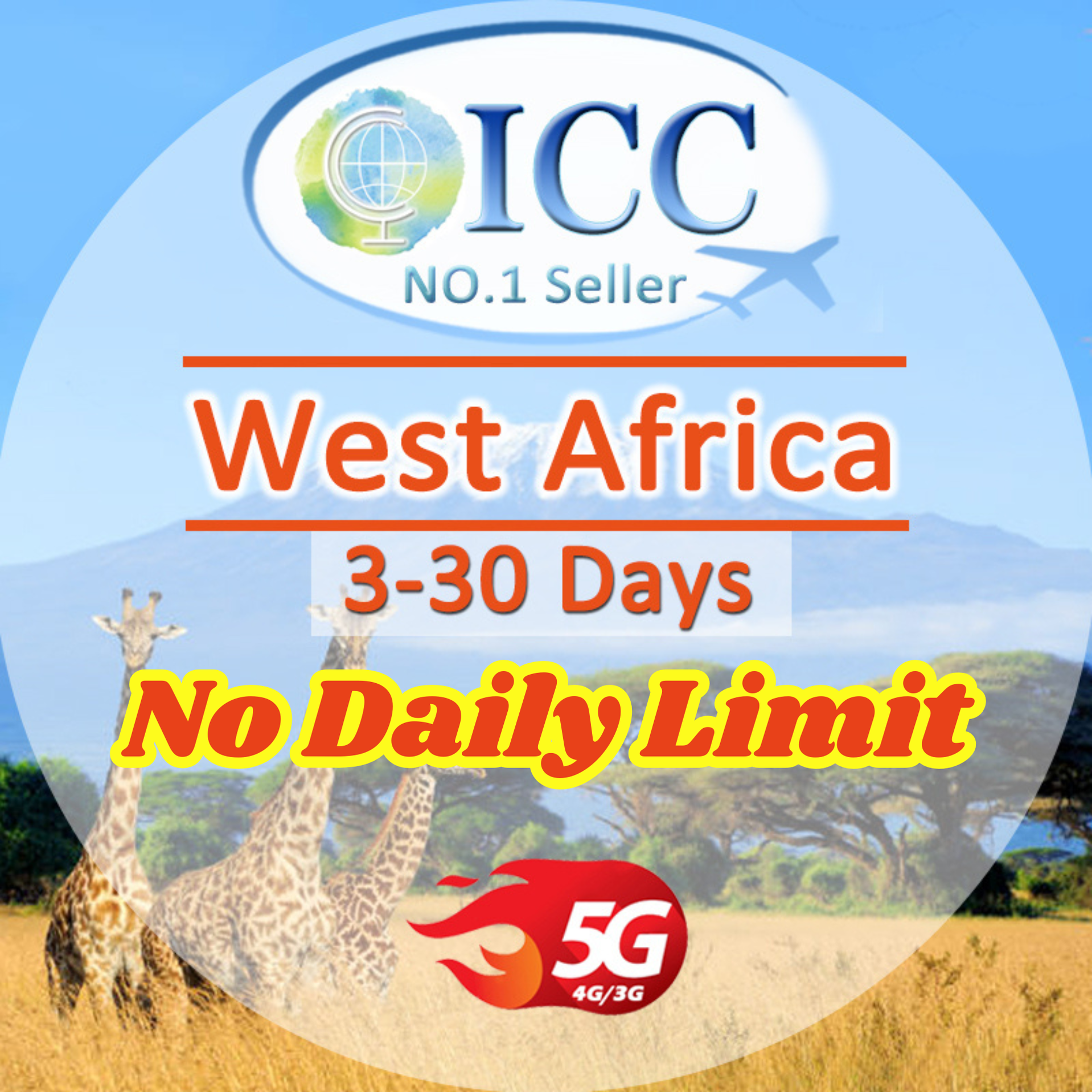 ICC SIM Card - West Africa 3-30 Days Data SIM Card | Liberia SIM Card ...