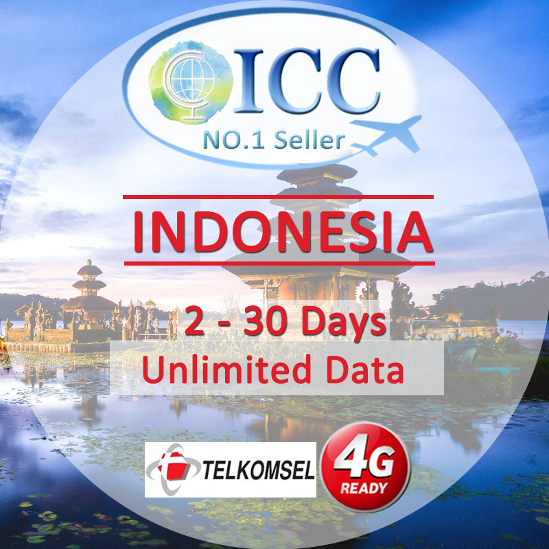 ICC SIM Card - Indonesia 2-30 Days Unlimited Data (Indosat/Telkomsel ...